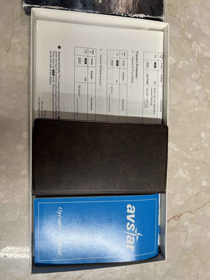 Avstar Electronic Flight Computer Jeppesen Sanderson Manual Nav ...