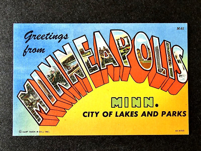 POSTCARD MINNEAPOLIS MINNESOTA Large Letter Postcard Linen Curteich | eBay