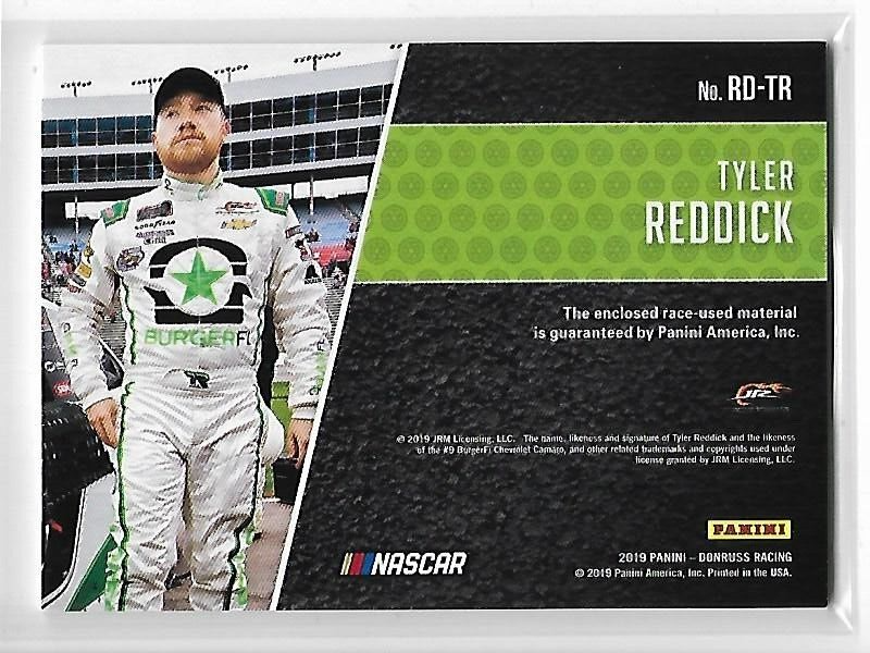 TYLER REDDICK 2019 DONRUSS RACE DAY RELICS RED (NON-SERIAL NUMBERED ...
