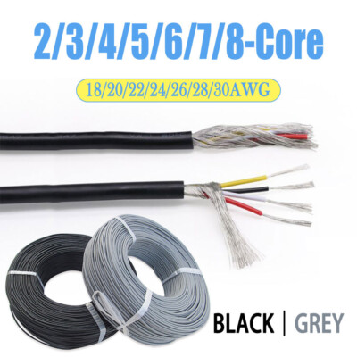 UL2547 Multi Core Shielded Wire Signal Cable 18AWG-28AWG 2/3/4/5/6/7/8 ...