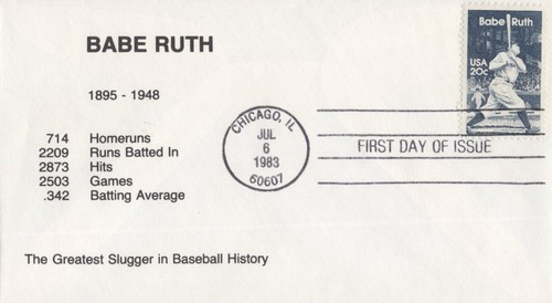 Babe Ruth US 2046 FDC Greatest Slugger in History Baseball ZAYIX ...