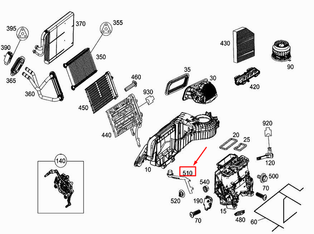 MERCEDES-BENZ GLC X253 Condensation Water Drain Hose A2058320200 ...