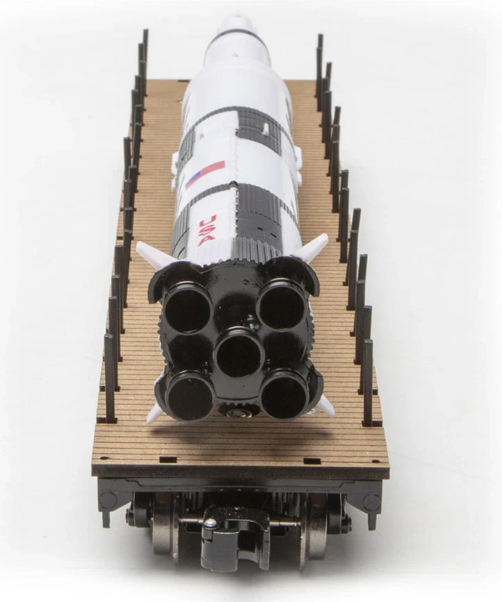 O Scale Flatcar with USA Saturn V Rocket, Train Car Real, Wood ...