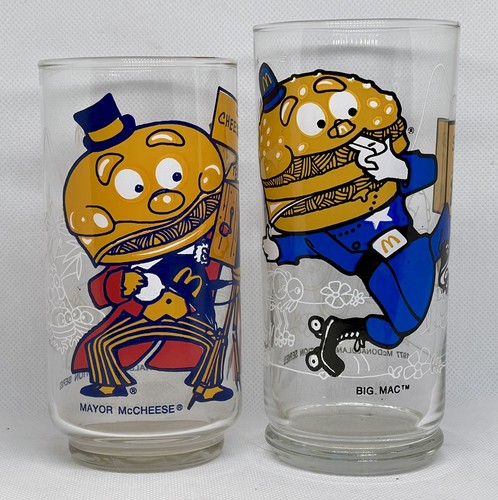 1977 McDonald's Glasses Lot Of 2 Mayor McCheese & Big Mac NEW | eBay