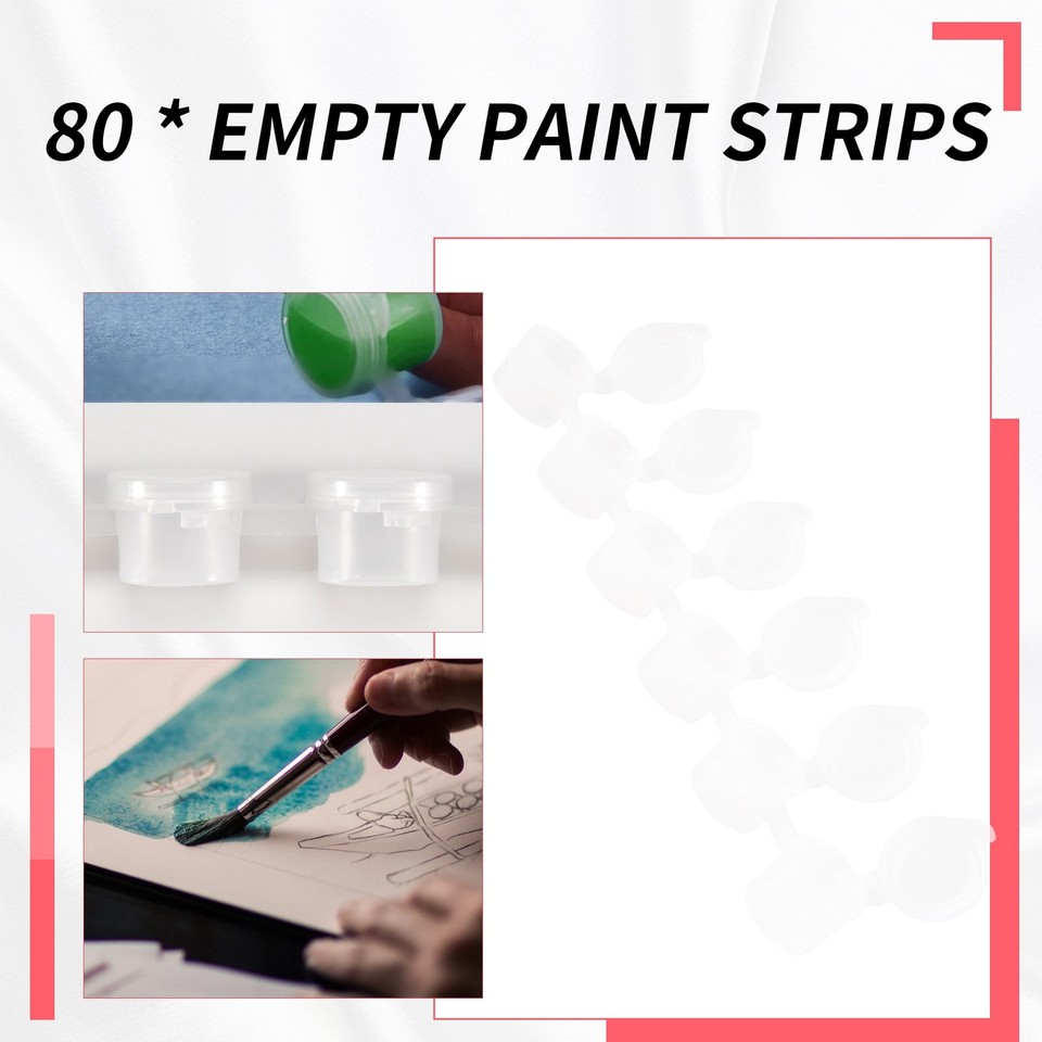 80 Strips 480 Pots Empty Paint Strips Paint Cup Pots Paint Pots ...