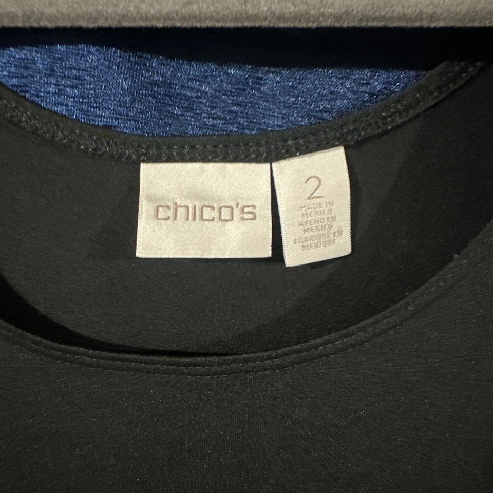 Chico size 2 black nylon spandex sleeveless tank | eBay