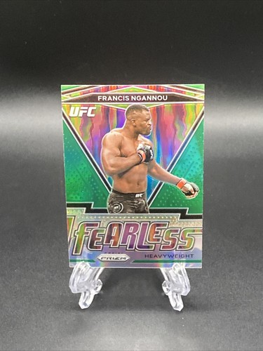 2021 Panini Prizm UFC Francis Ngannou Fearless Green Prizm #9 + 3 Base ...
