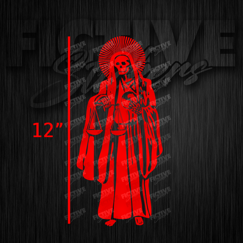 Santa Muerte / Holy Death 12" Sticker Decal Red | eBay