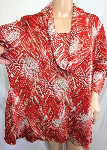 N Touch Women Plus 1x 2x 3x Brown Serrano Elegant Sweater Cowl Neck ...