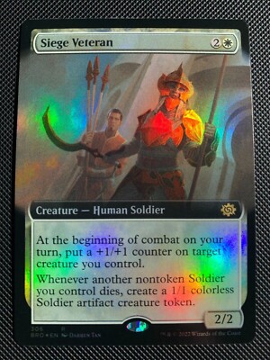 Siege Veteran - Foil Extended Art - Brothers' War MTG | eBay Australia