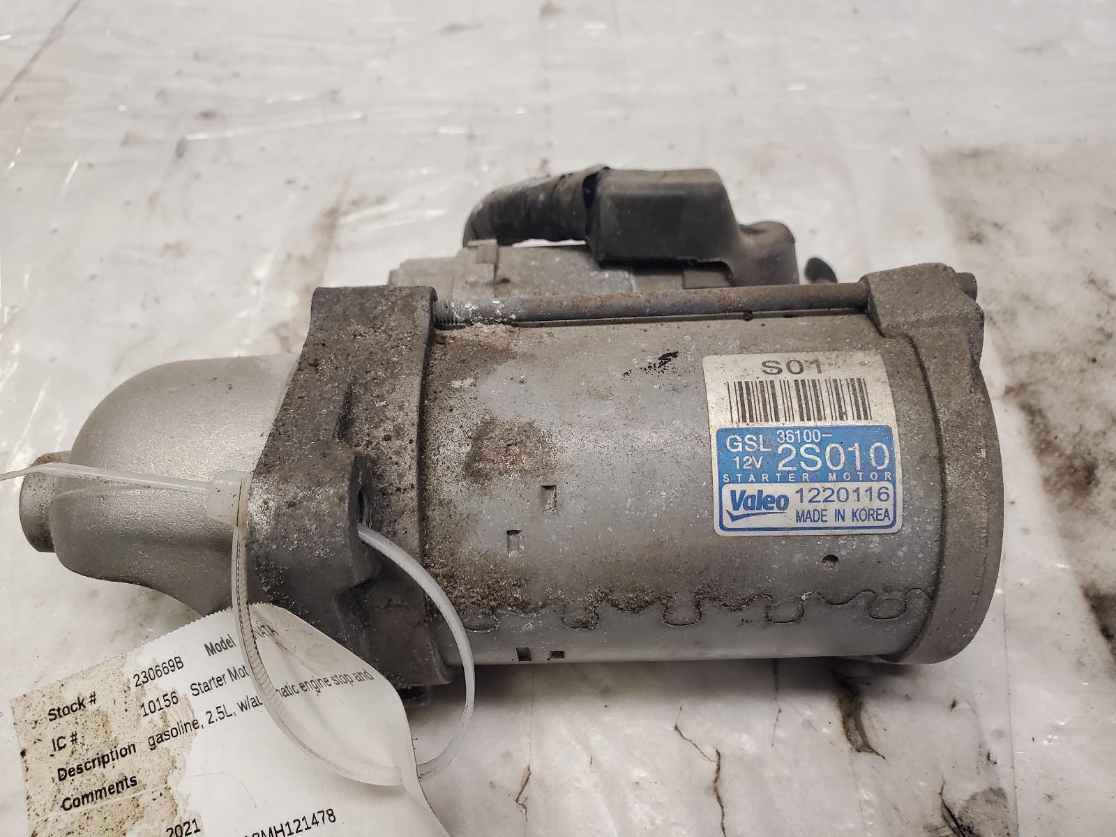 HYUNDAI SONATA Starter Motor gasoline 2.5L w/automatic engine stop ...