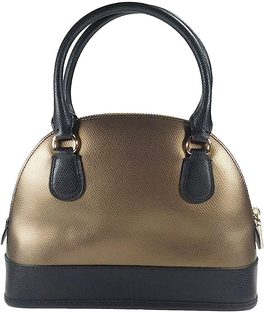 COACH Mini "Cora" Bicolor Metallic Leather Domed Satc… - Gem