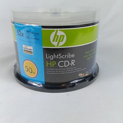 HP Lightscribe CD-R Discs 50 PK 52X 700 MB 80 Min Music NEW SEALED | eBay