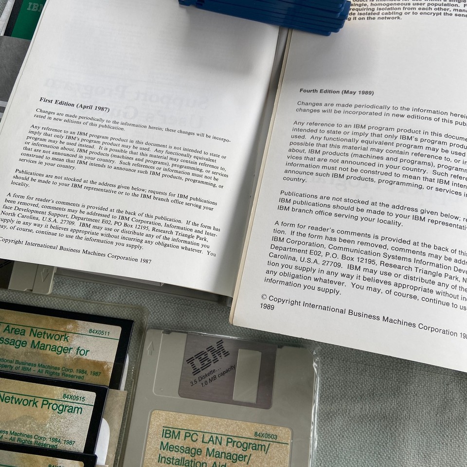 Vintage Software IBM Local Area Network Program Support LAN Token Ring ...