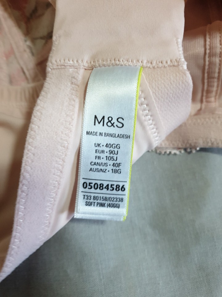 Marks and Spencer Bra 40GG. Non Wired & Non Padded. Pink. | eBay UK