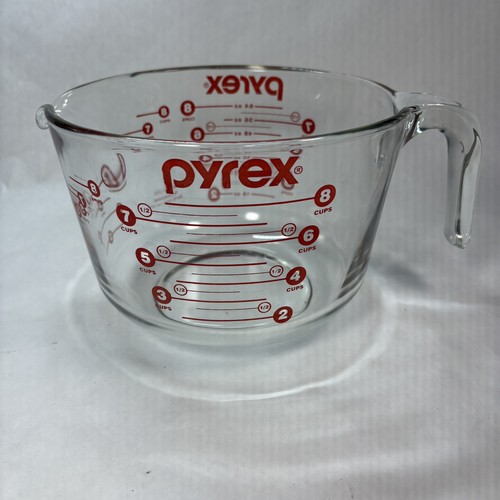 Large Pyrex 8 Cup 2qt 64oz Glass Measuring Bowl Red Cup Made In USA | eBay