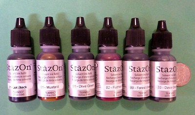 STAZON Solvent Ink Refill, 0.5 Fl. oz. (15 ml) - Your Choice of Color ...