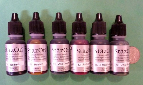 STAZON Solvent Ink Refill, 0.5 Fl. oz. (15 ml) - Your Choice of Color ...