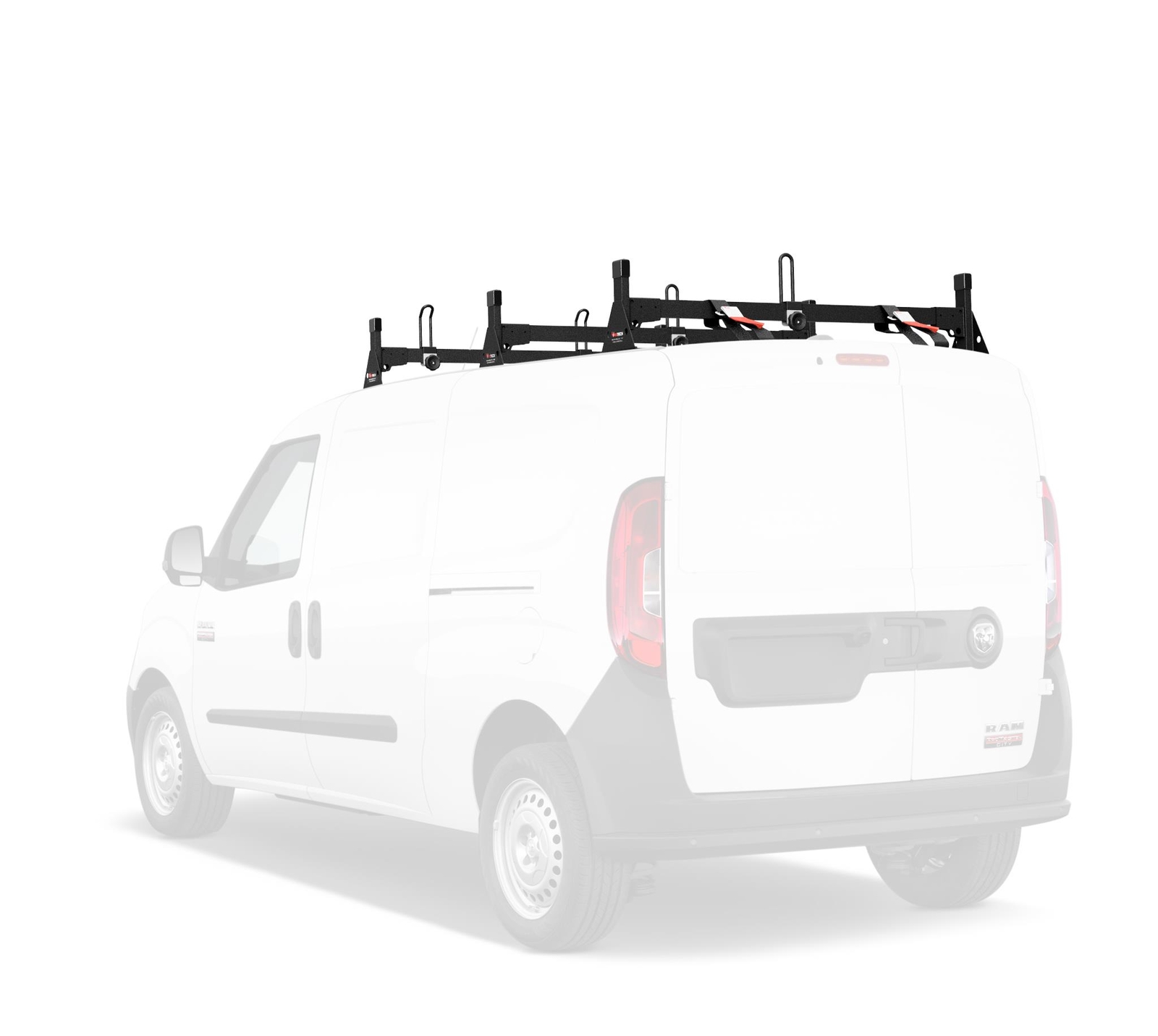 Vantech Black H1 3 Bar Aluminum Ladder Roof Rack System: Fits RAM ...