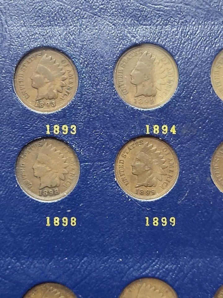 Indian Head Cent collection 41 coins in Whitman Album 2 Flying Eagles ...