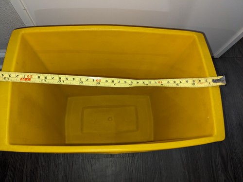 Vintage Yellow Rooster Chicken Hen Garbage Trash Can Wastebasket ...