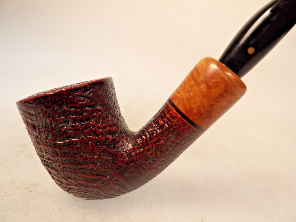 New Radice Silk Cut T/B Acrylic Stem Large Bent Briar Pipe Hand Made ...