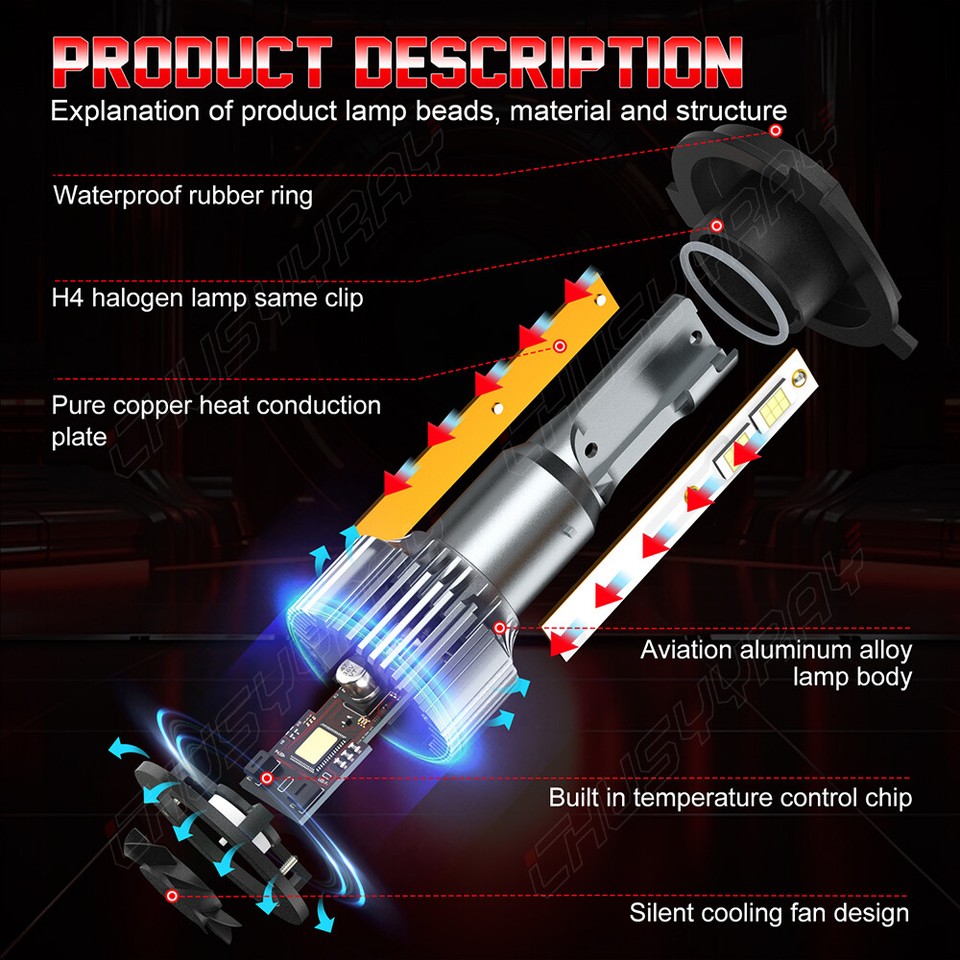 For Toyota 4Runner 1996-2002 LED Headlight Kit H4 9003 6500K High/Low ...