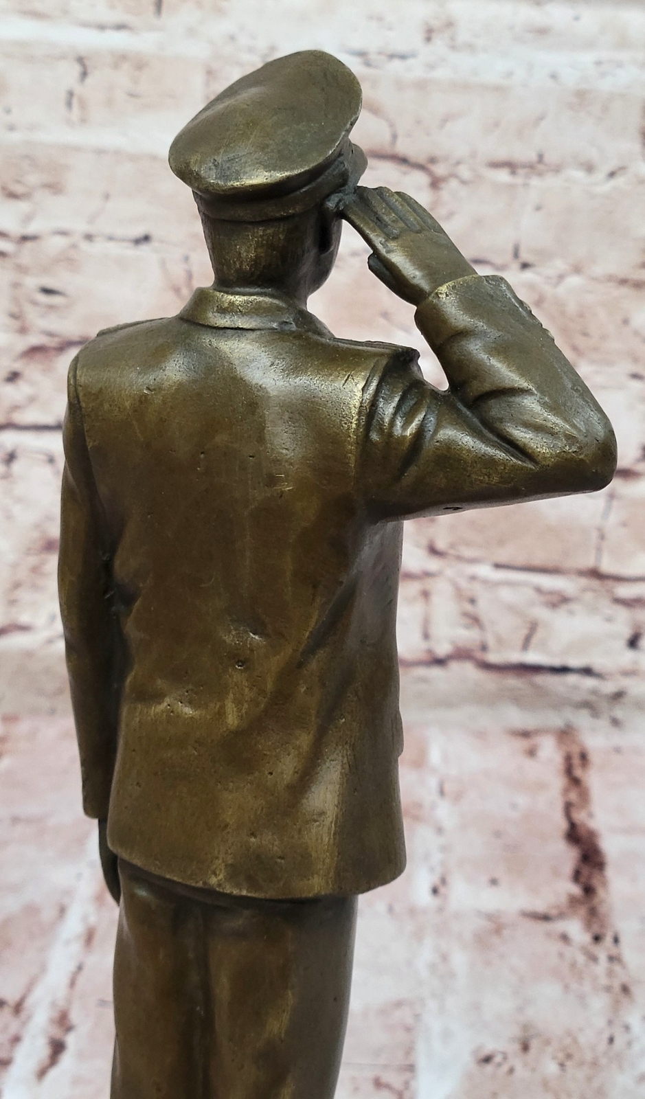 Bronze Saluting Soldier Statue – Military or Police Officer in Uniform ...