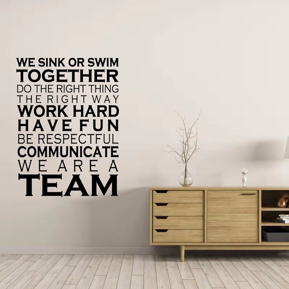 Together Work Hard Teamwork Office Wall Sticker Team Success ...