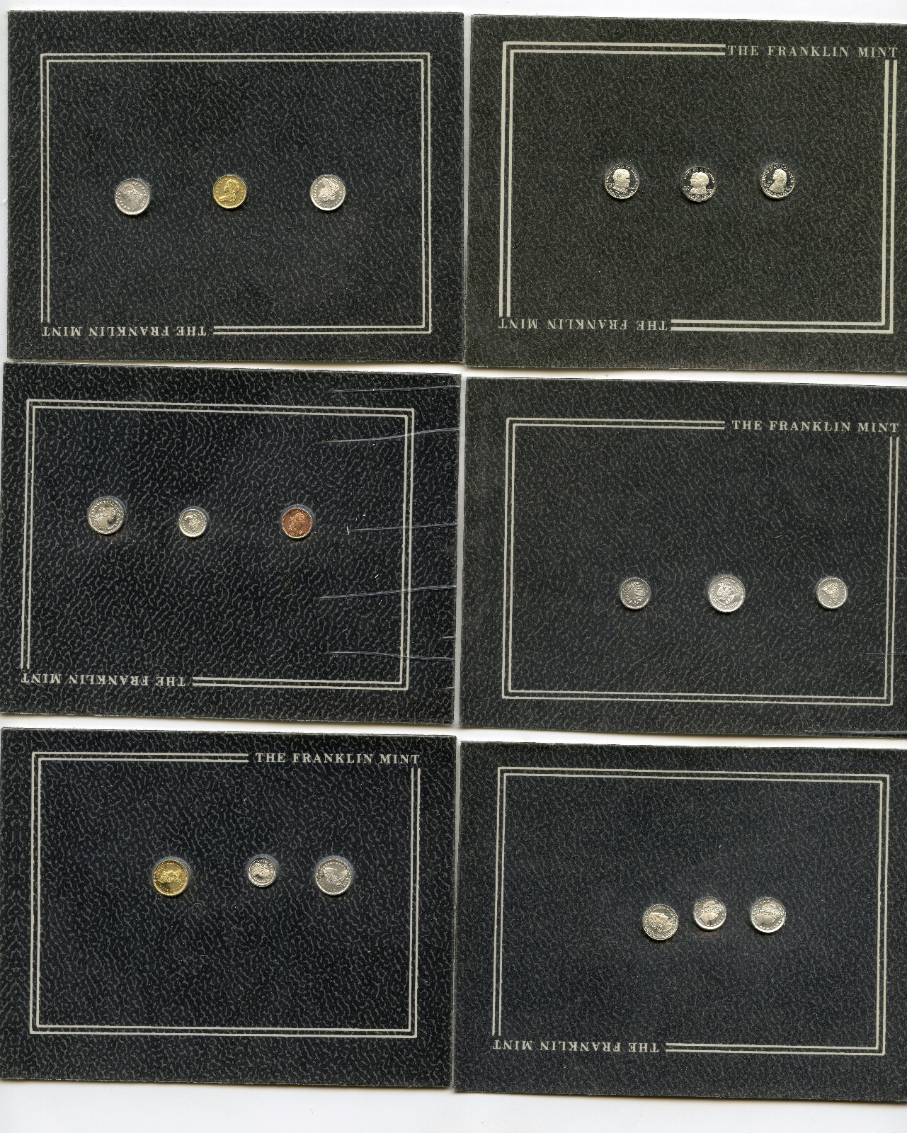 Franklin Mint 1983 Mini Coins Gold & Silver Art Medals Lot of 30 Cards ...