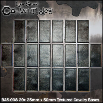 LAST STAND CONVERTIBLES BITS - 20x 25mm x 50mm TEXTURED CAVALRY BASES ...