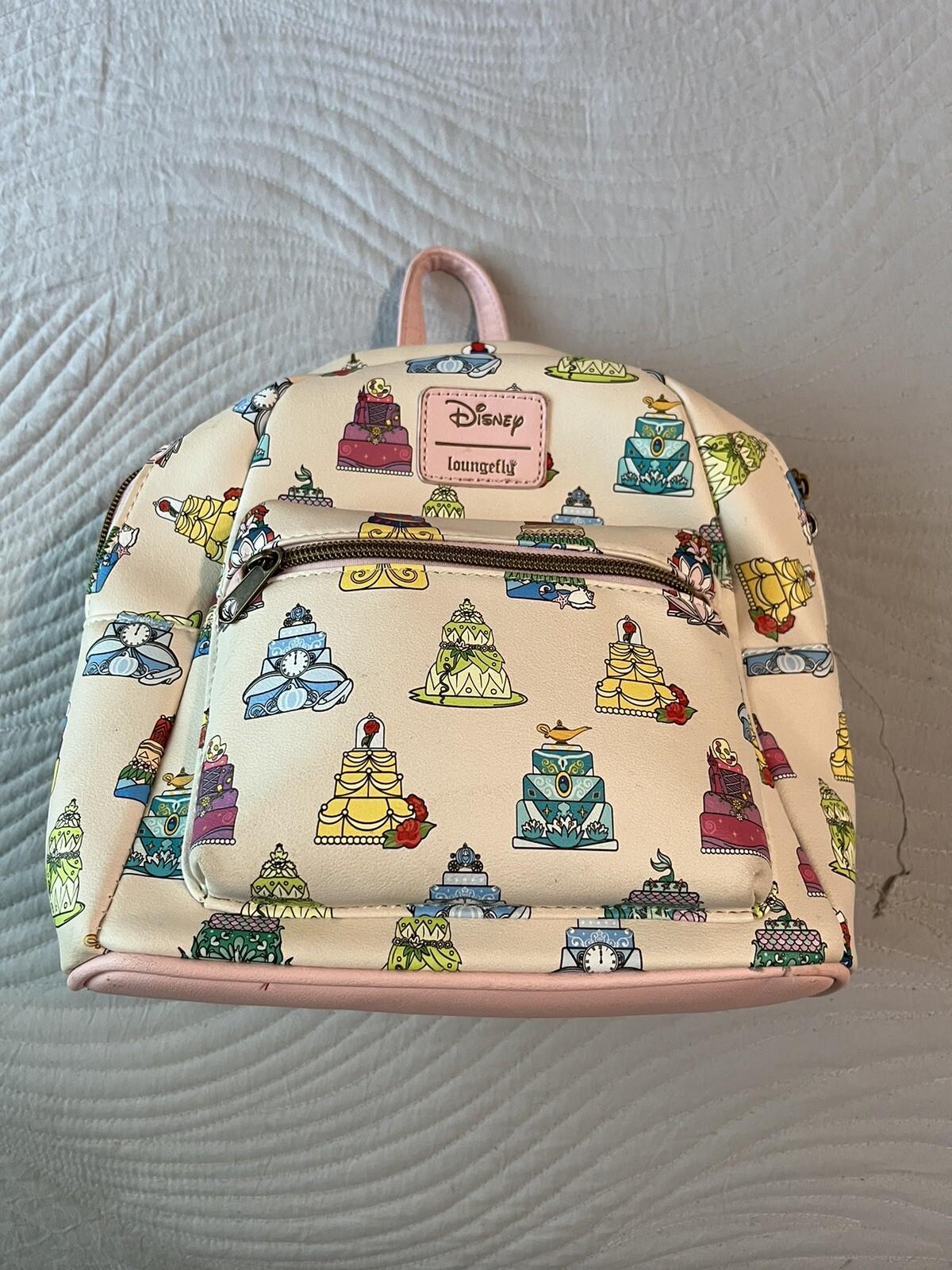 DISNEY Princess Cakes Loungefly Mini Backpack NWOT Cinderella Belle ...