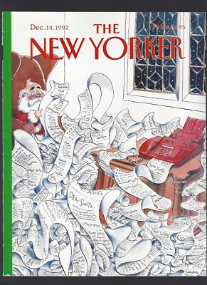 New Yorker COVER ONLY Dec 14, 1992 Michael Witte Santa Claus w/ Fax ...