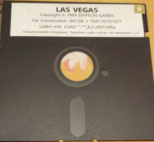 Las Vegas (Zeppelin Games 1989) Commodore C64 Diskette (Disk) 100% ok ...