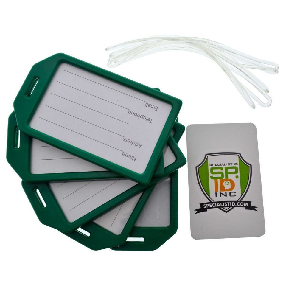 Bulk 100 Pack - Heavy Duty Airline Luggage ID Bag Tag Holders with ...