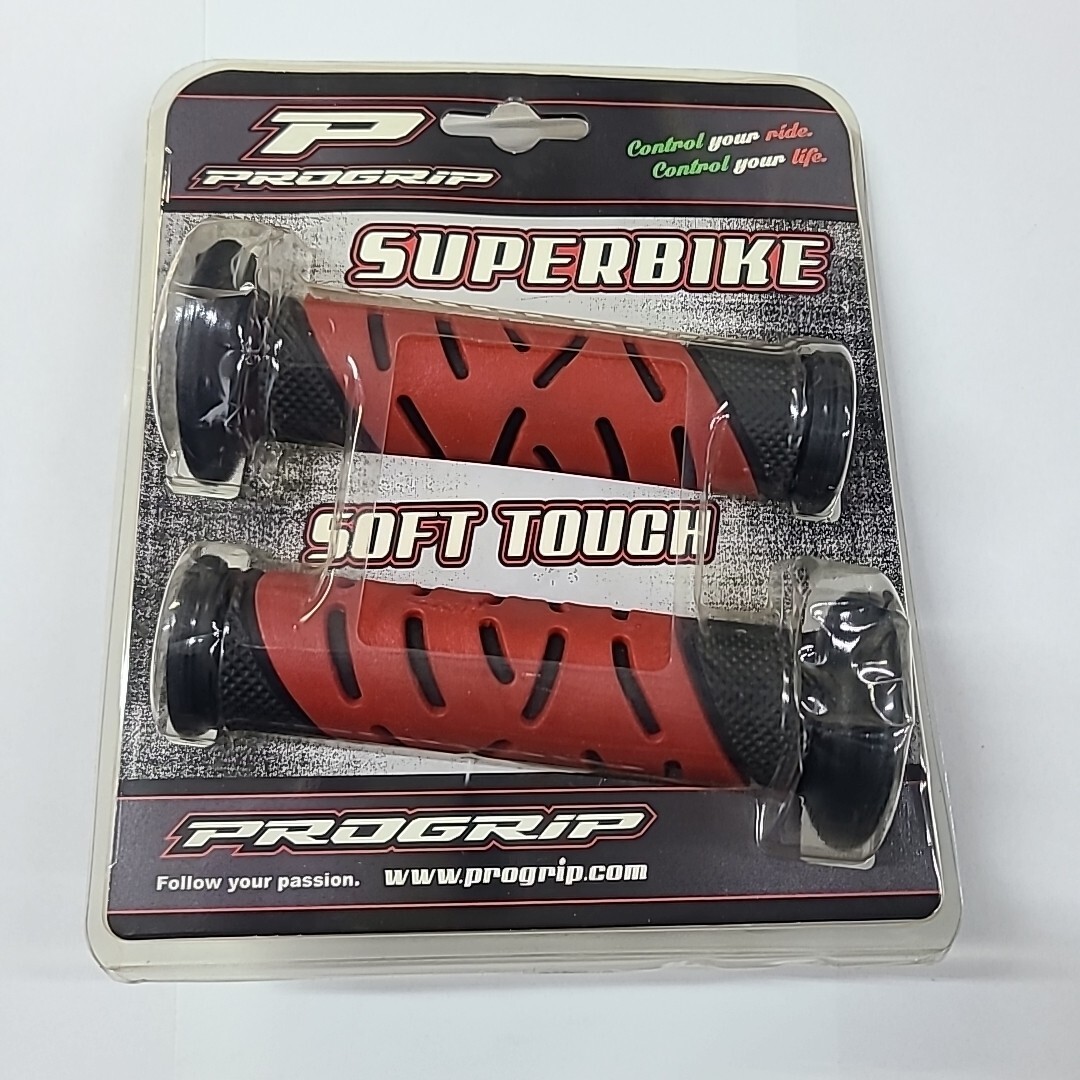 ProGrip Superbike Soft touch Dual Color Black/Red Hand Grips PG0719 | eBay