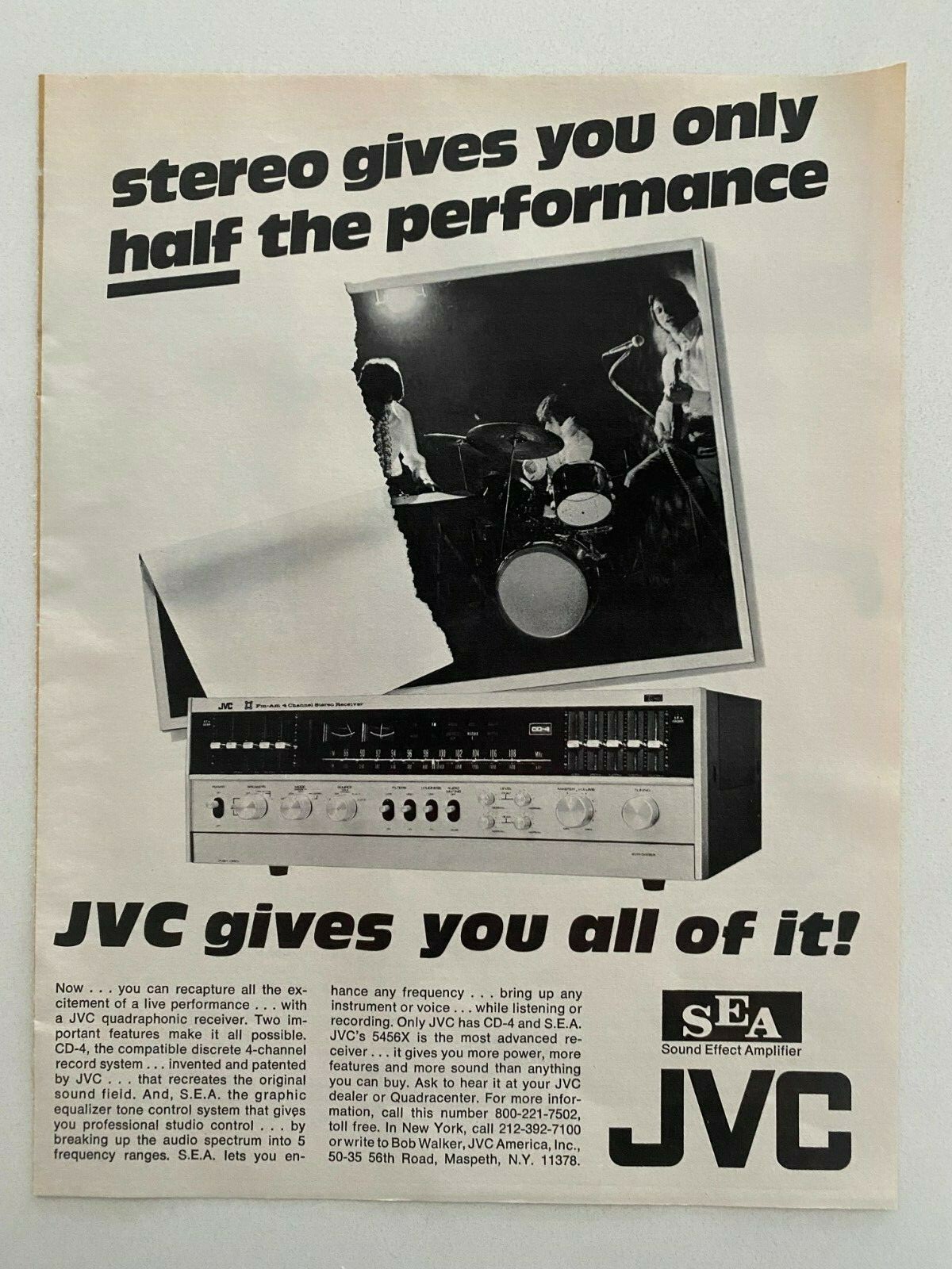 JVC Quadraphonic Receiver Vintage 1975 Print Ad | eBay