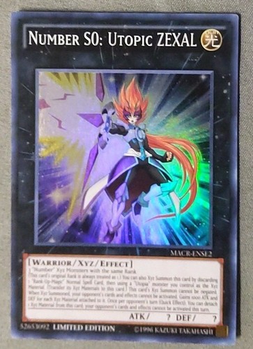 Yugioh Number S0: Utopic ZEXAL MACR-ENSE2 Super Rare Limited Edition NM ...