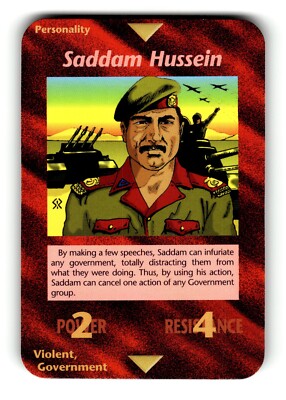 Saddam Hussein Card Unlimited INWO Illuminati New World Order Game | eBay