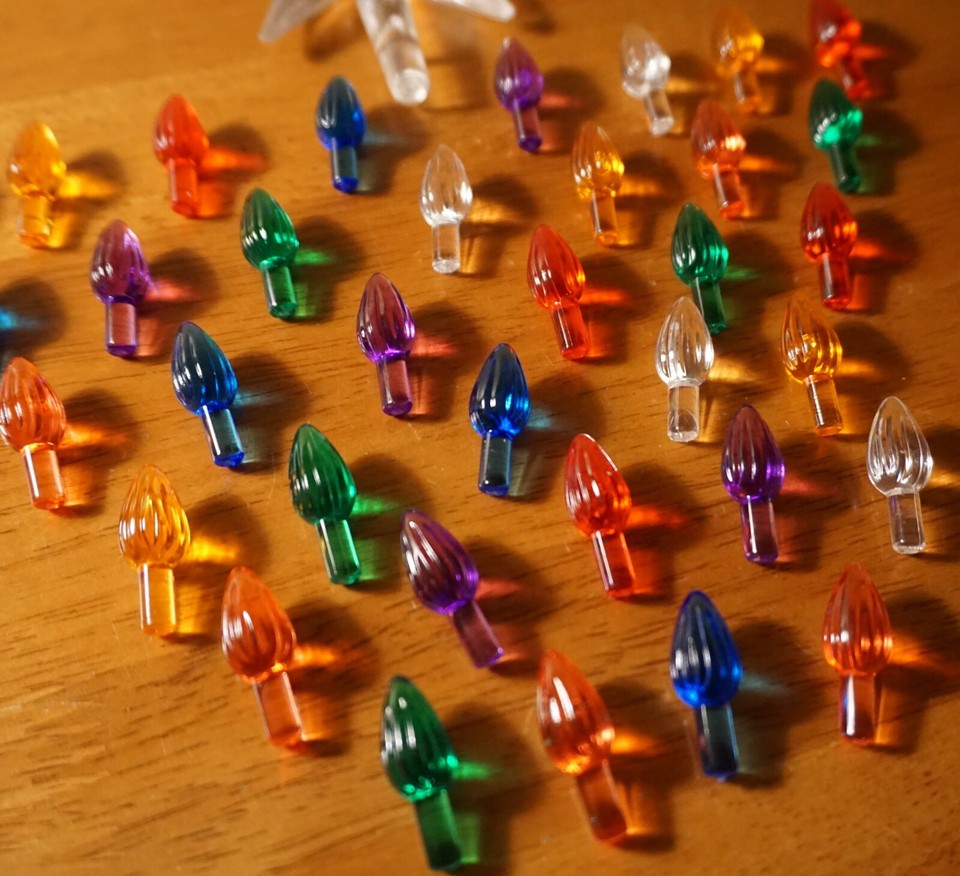 34 Ceramic Light Up Christmas Tree Replacement Bulbs & 1 Clear Star ...