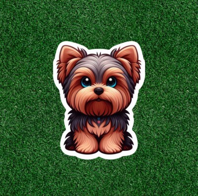 Cute Yorkshire Terrier yorkie dog waterproof vinyl sticker decal - many ...
