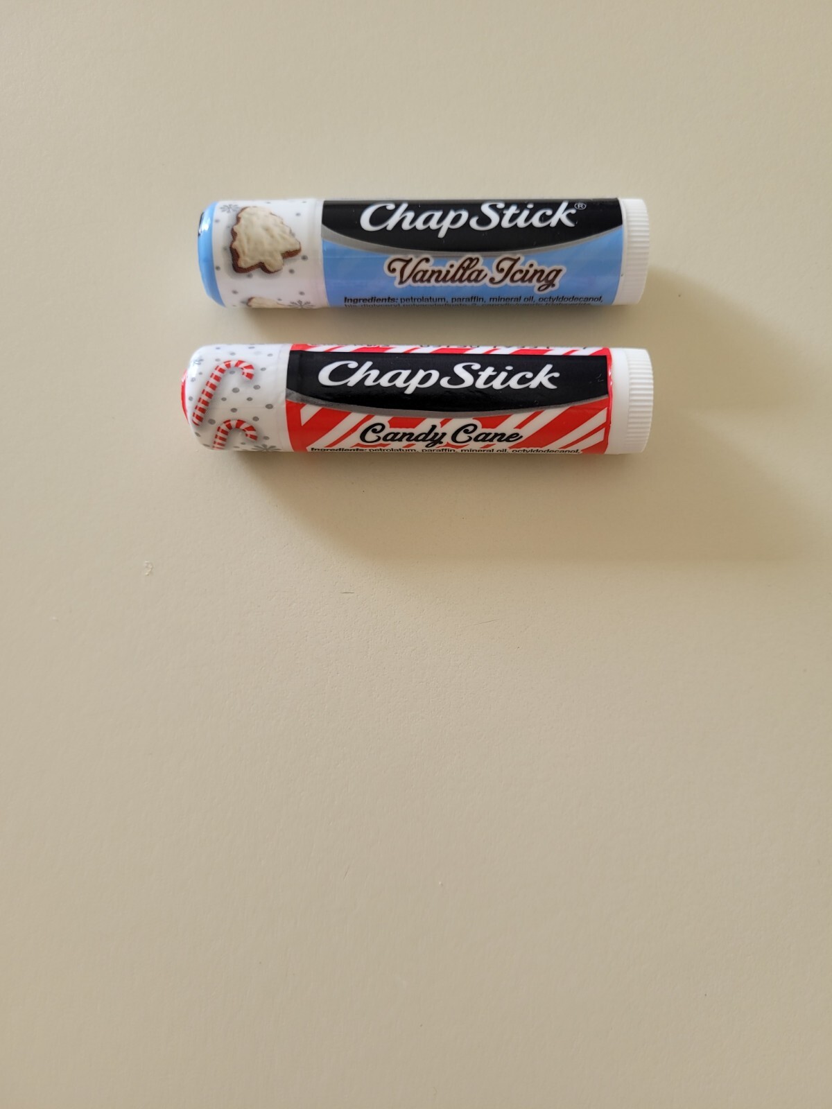 ChapStick Vanilla Icing Candy Cane Peppermint Lip Balm Tube Limited ...