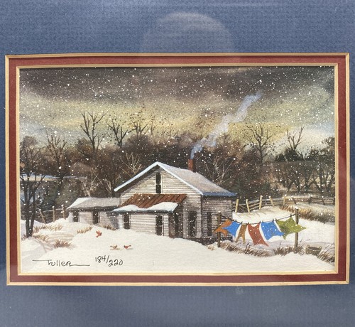 Lu Fuller Limited Edition Art Print 184 Of 220 Snow Scene Framed Matted ...