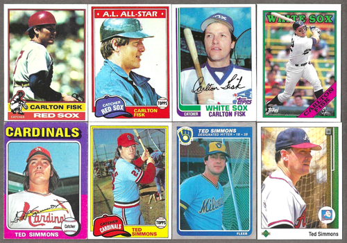 Carlton Fisk 1976 Topps #365 Ted Simmons 1975 Topps #75 8 card lot FREE ...
