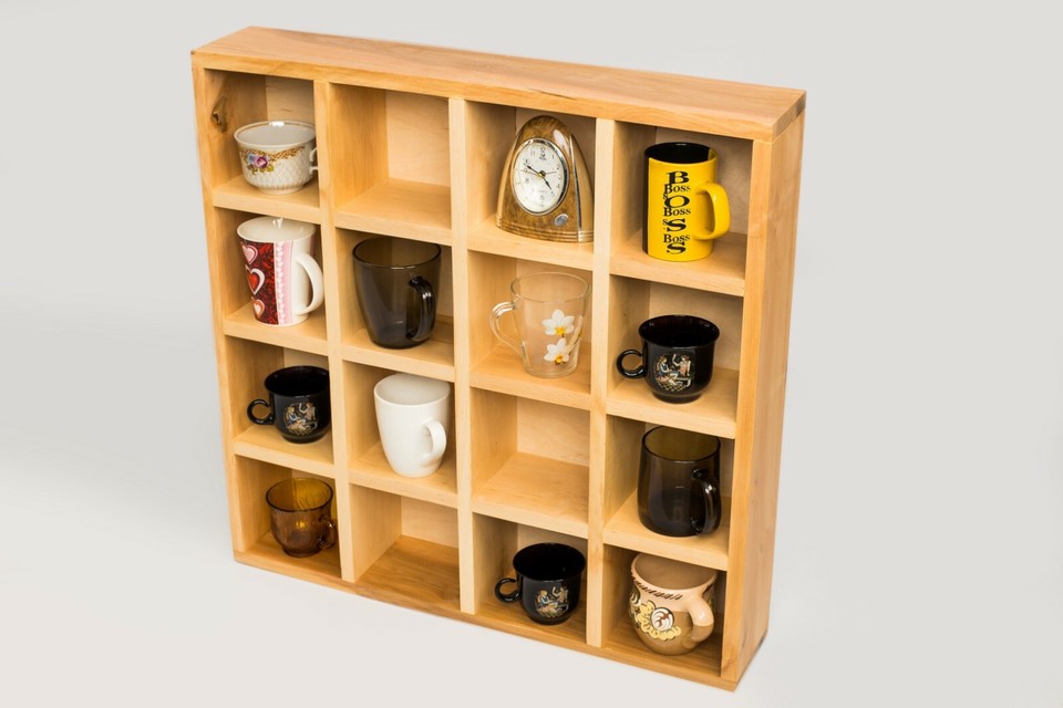 Coffee mug shelves, Tea cup shelf, Mug cubby,Wall mounted shelves,Mug ...