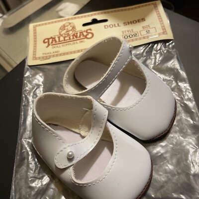 Tallina's WHITE Strap Doll Shoes Size 2 Style 002 New Vintage | eBay
