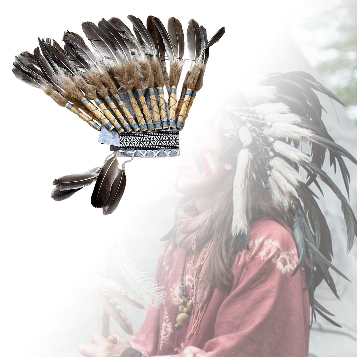 Native American Feather Hat Native American Feather Stock