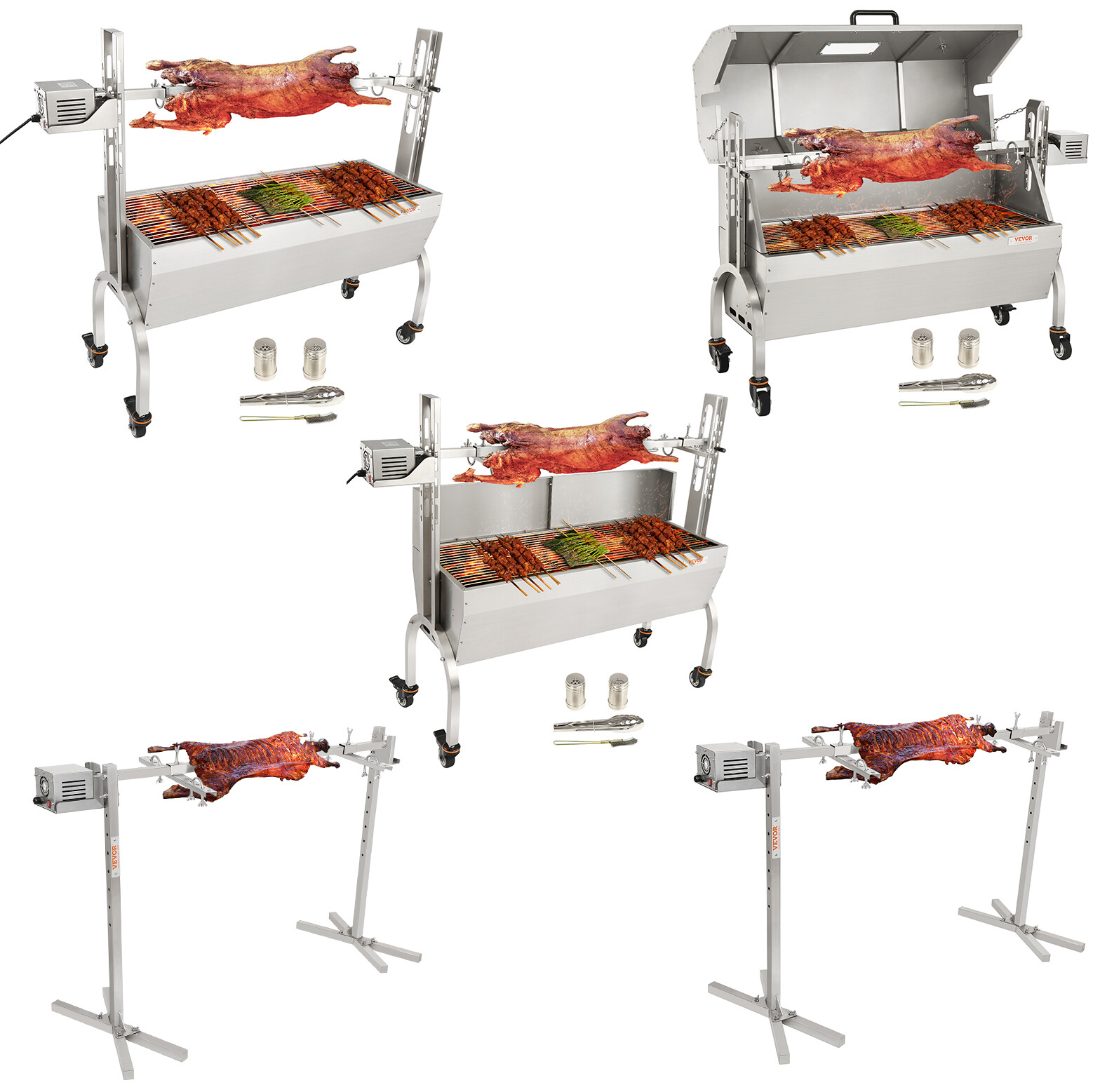 VEVOR Roaster Spit Rotisserie BBQ Grill Pig Lamb Chicken Roaster ...
