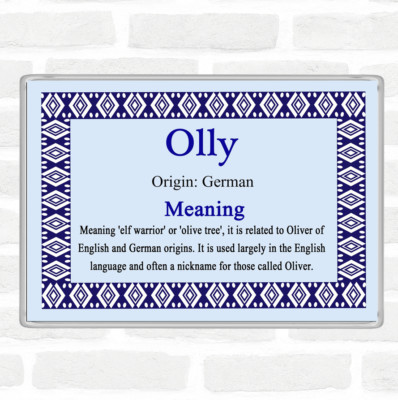 Olly Name Meaning Jumbo Fridge Magnet Blue | eBay UK