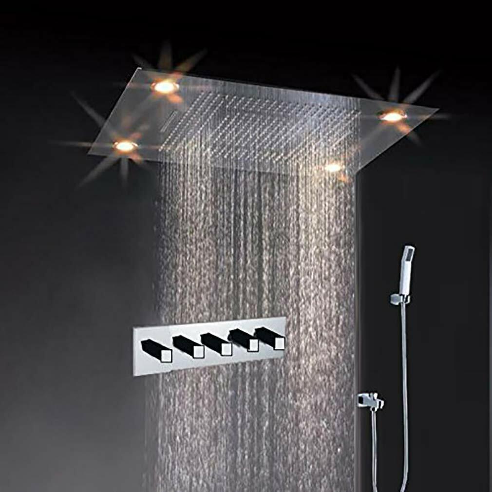 Ceiling Rain Shower Systems Qlonn 35*12 Inch Black Rain Shower Head